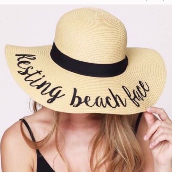 Accessories | Resting Beach Face Floppy Sun Hat | Poshmark